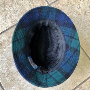 Vintage PENDLETON Black Watch Tartan Plaid Tweed Wool Bucket Hat Small ...
