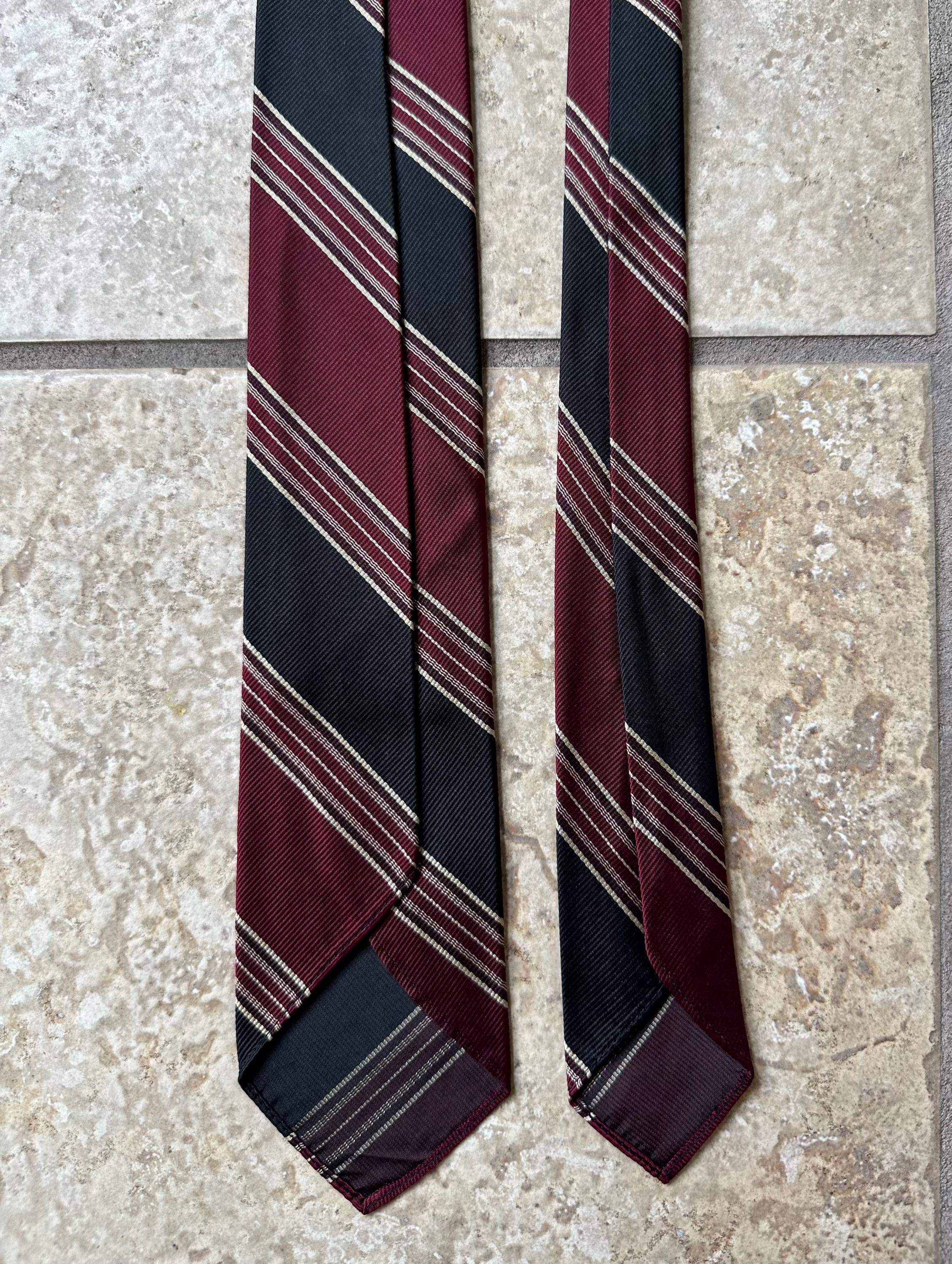 1960s Red & Black Regimental Striped Silk Repp Tie | Untipped Ivy ...