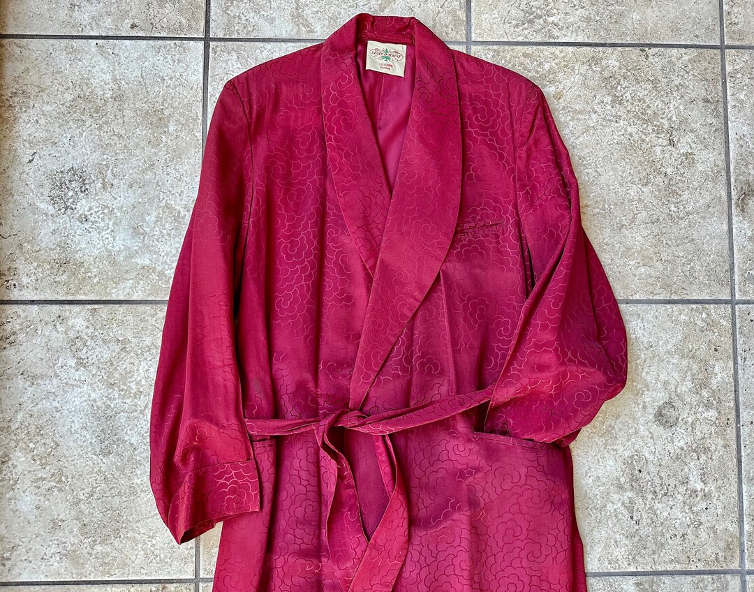 1950s STATE-O-MAINE Red Brocade Rayon Belted Robe | Large | Steiger's ...