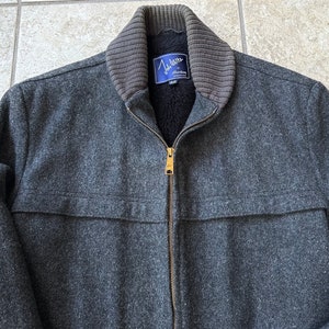 1970s Dark Gray Tweed Wool Clicker Coat W/ Pile Lining | Size 42 | John ...