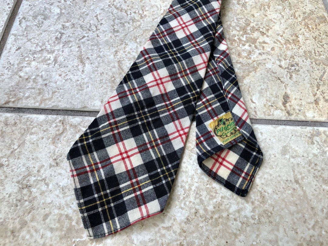 1940s Tartan Plaid Wool Untipped Tie | PILGRIM CRAVATS Ivy League Trad ...