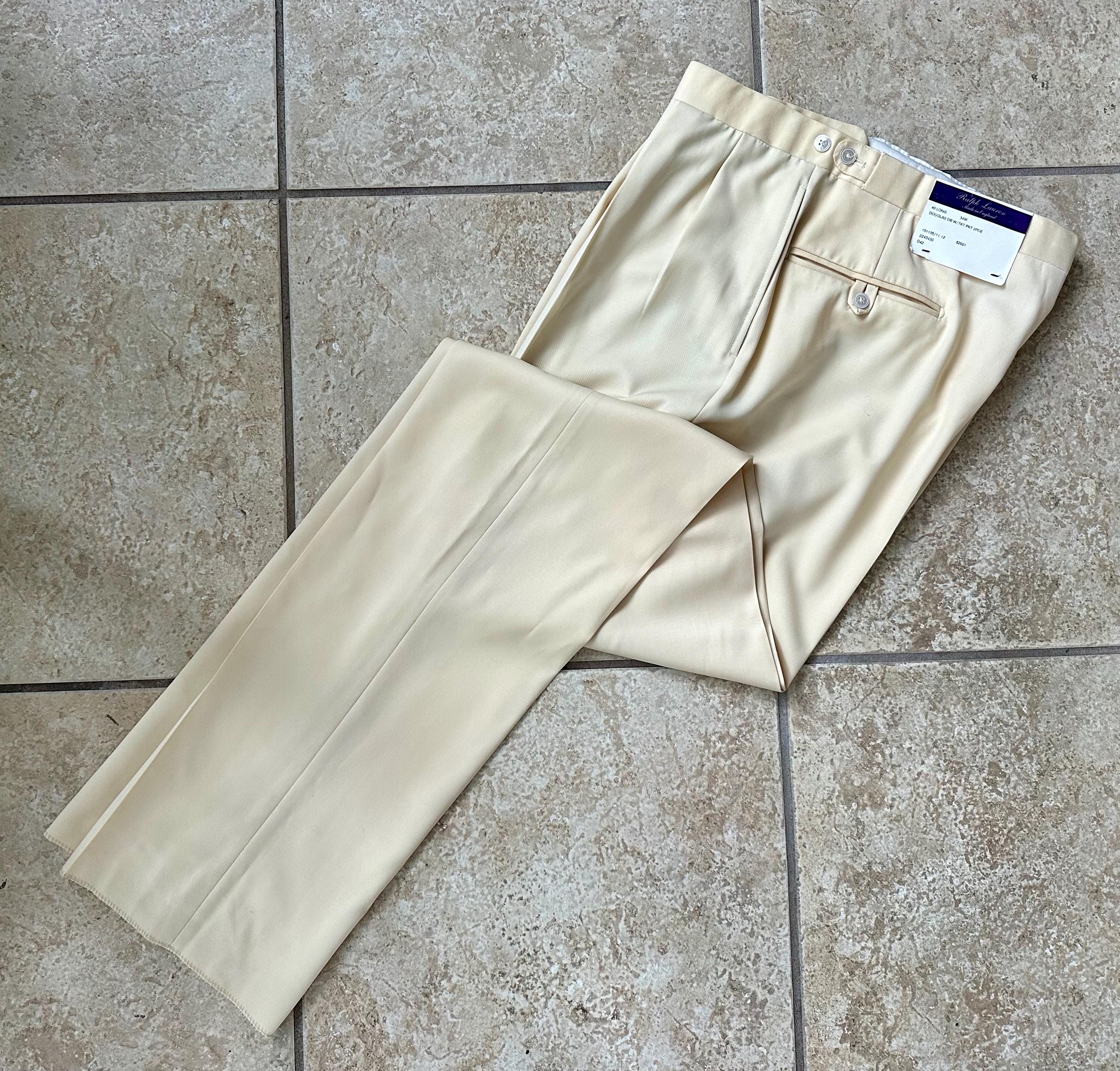 Deadstock RALPH LAUREN Purple Label Cream Gabardine Wool Deadstock RALPH LAUREN Purple Label Cream Gabardine Wool