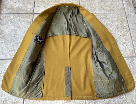 1960s Golden Brown Flannel Wool Sack Blazer | 37 Long… - Gem