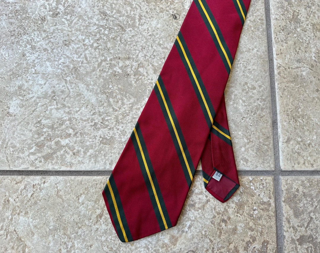 1970s JOS A BANK Red & Green Regimental Striped Silk Repp Tie | Ivy League Trad - Etsy
