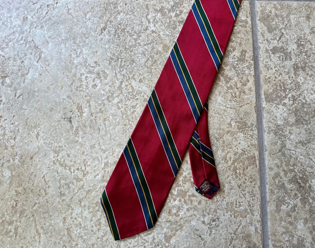 Vintage POLO RALPH LAUREN Red Regimental Striped Silk Repp Tie Ivy League Trad - Etsy