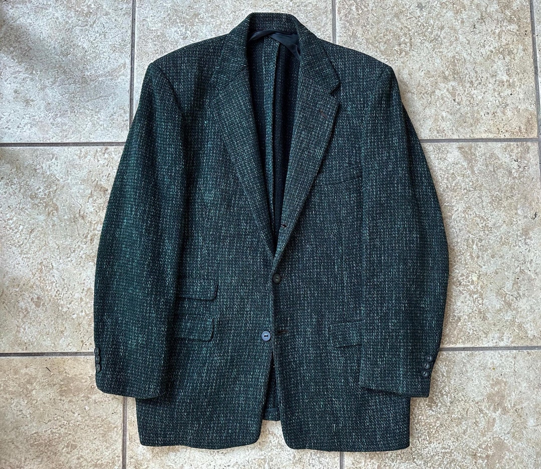 1950s Green Flecked Boucle Tweed Sport Coat | 40 Long | CURLEE CLOTHES ...
