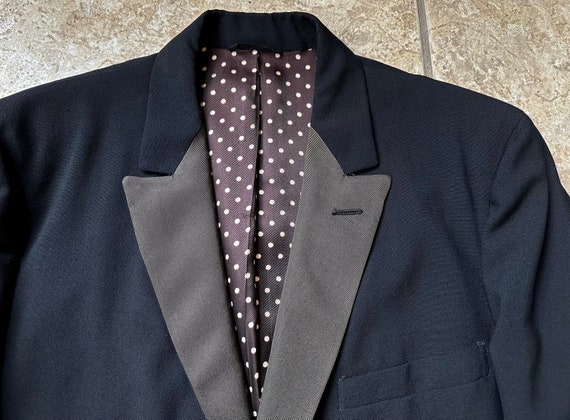 1960s CHIPP Black Worsted Wool Tuxedo Jacket | 40 Reg… - Gem