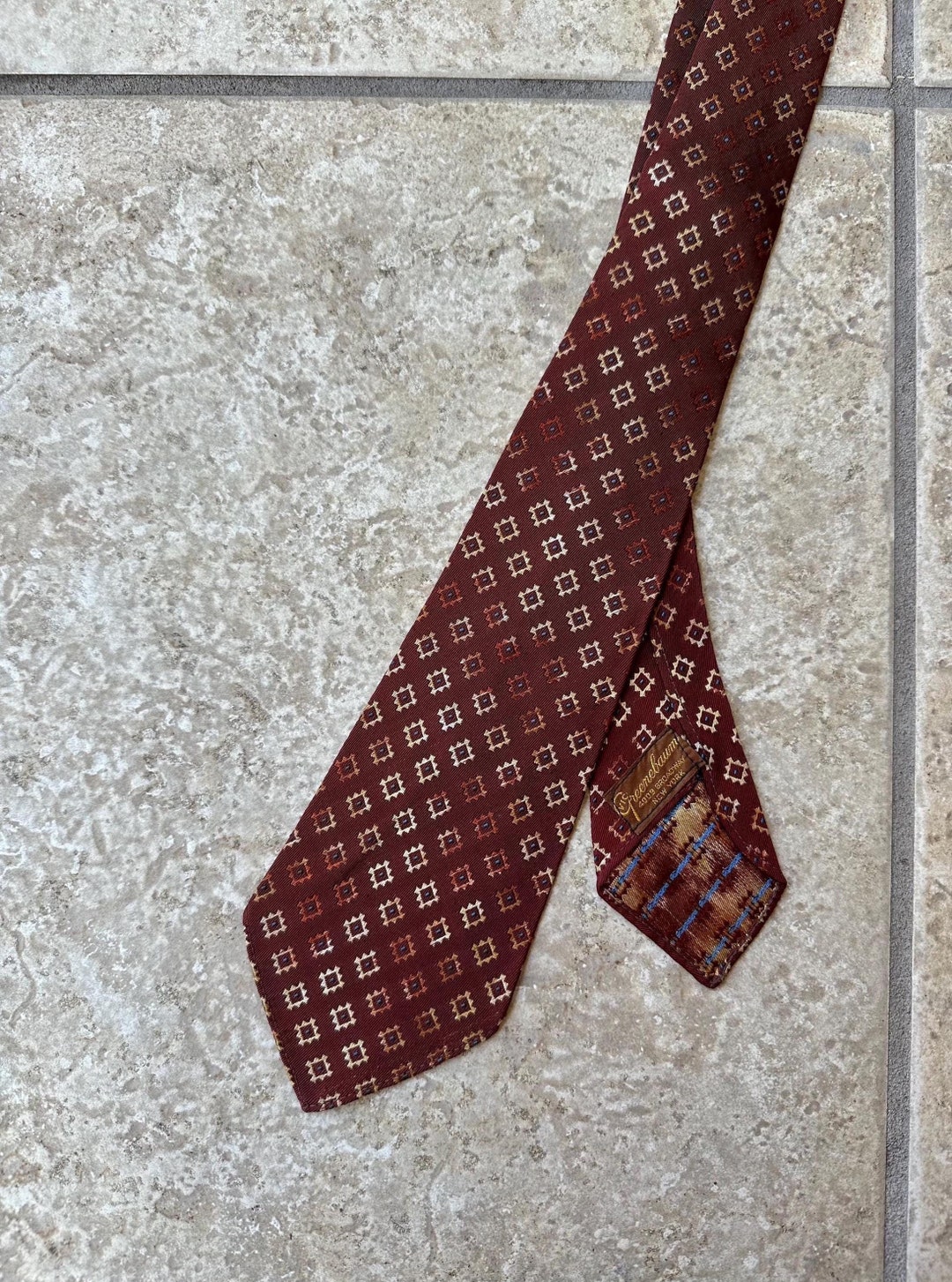 1930s Brown Rayon Brocade Tie | Untipped Resilient Trad - Etsy