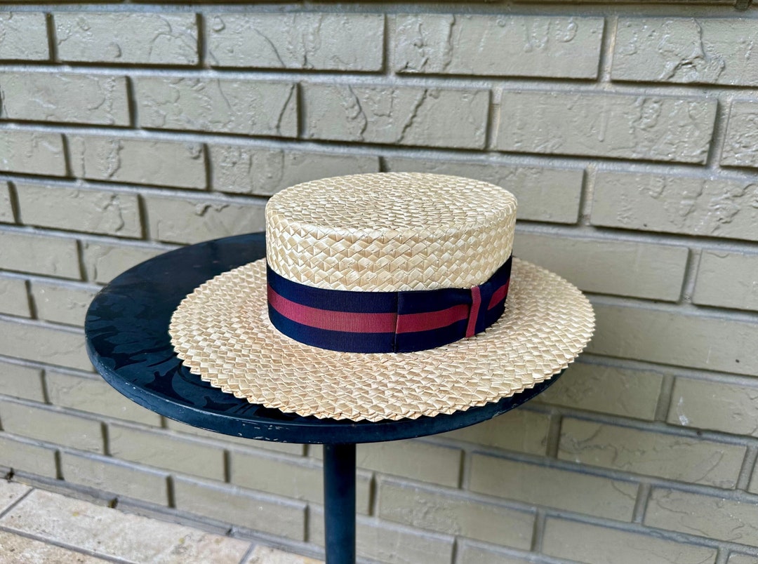 1920s Straw Boater Hat | Size 6 7/8 | WHITEHALL California Straws ...