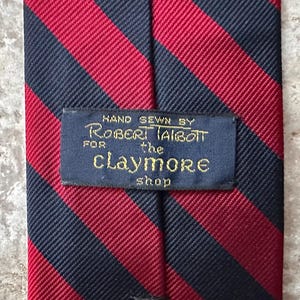 Vintage ROBERT TALBOTT Red & Navy Blue Regimental Striped Silk Repp Tie | Ivy League Trad - Etsy