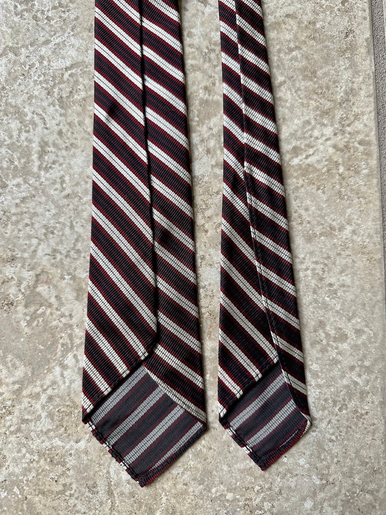 1960s Red & Silver Regimental Striped Silk Repp Tie | Untipped Ivy ...