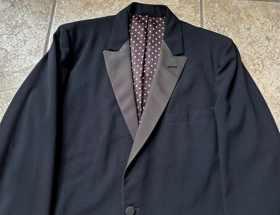 1960s CHIPP Black Worsted Wool Tuxedo Jacket | 40 Reg… - Gem
