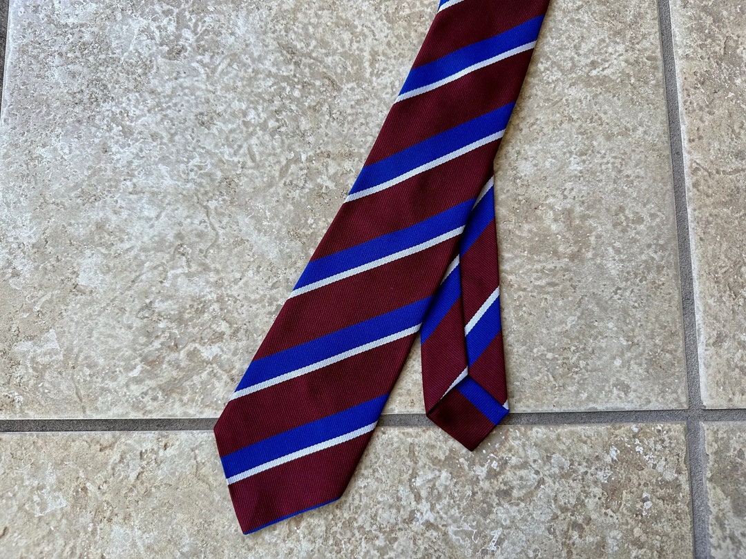Vintage Red & Blue Regimental Striped Repp Tie | A.S. Cooper Bermuda Ivy League Trad - Etsy