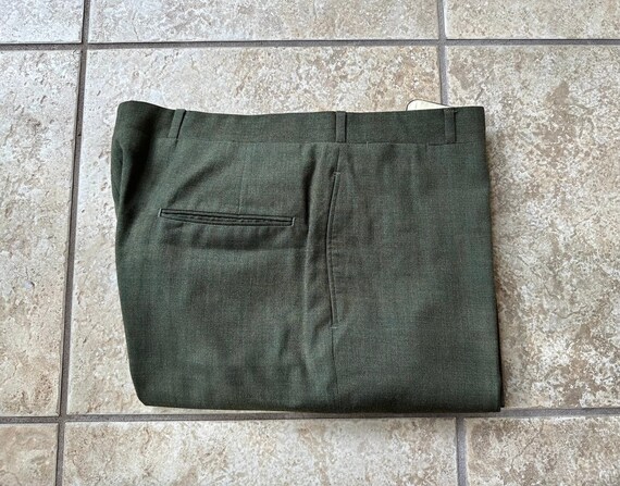 1960s Green Worsted Wool Trousers | 34 x 28 | Ivy Lea… - Gem