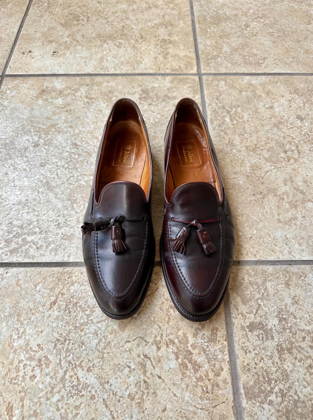 Vintage ALDEN Dark Brown Shell Cordovan Tassel Loafers | Size 13 B ...