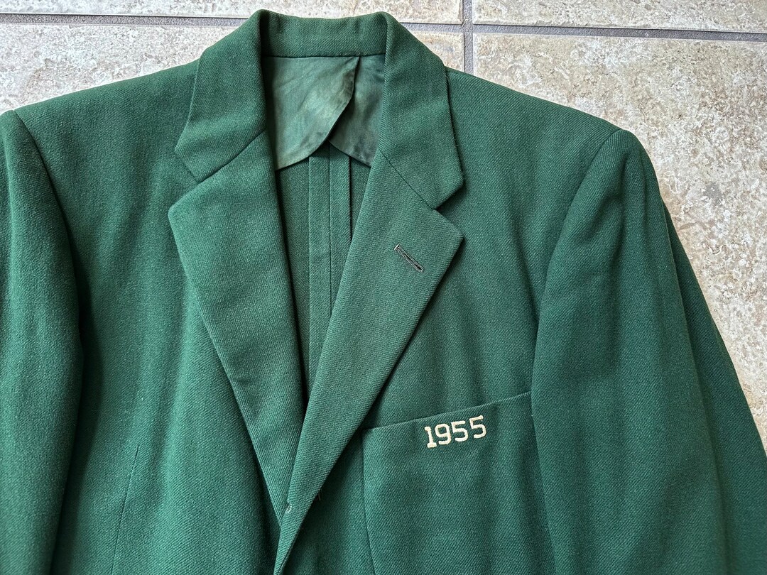 1950s James Campion Green Flannel Wool Blazer 36 Short Dartmouth Class ...