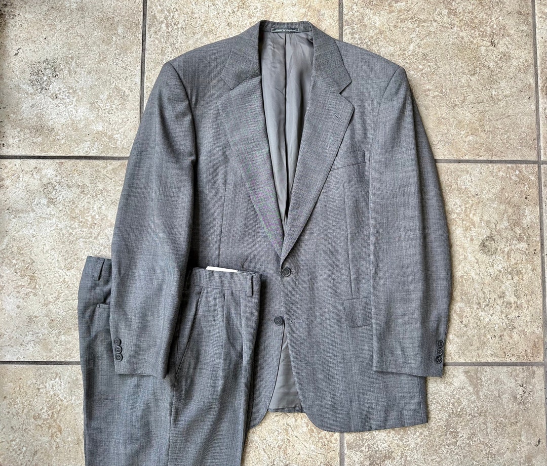 Vintage CHESTER BARRIE Gray End on End Wool Suit | 40 Regular | SAKS ...