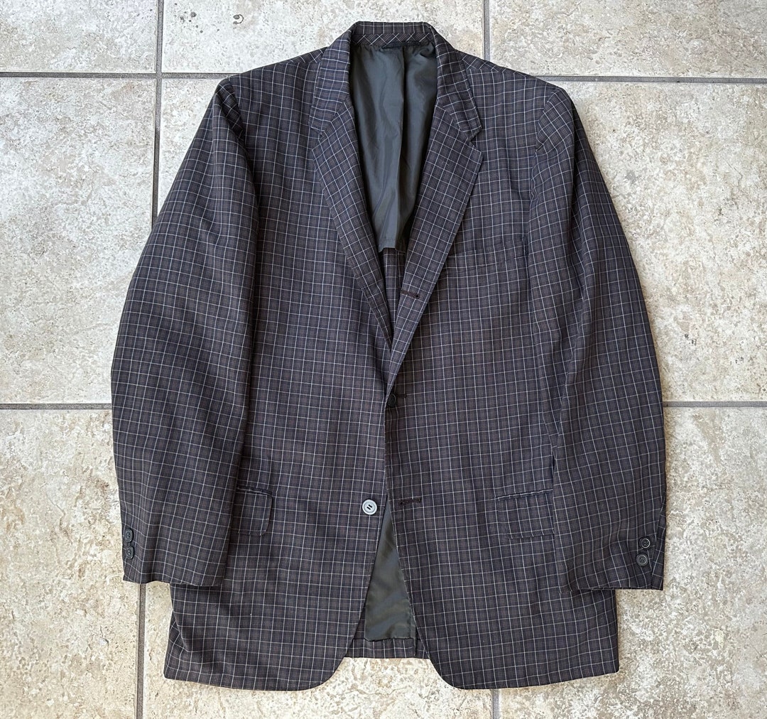 1960s Brown Plaid Wash N' Wear Sack Sport Coat | 37 38 Regular | OAK ...