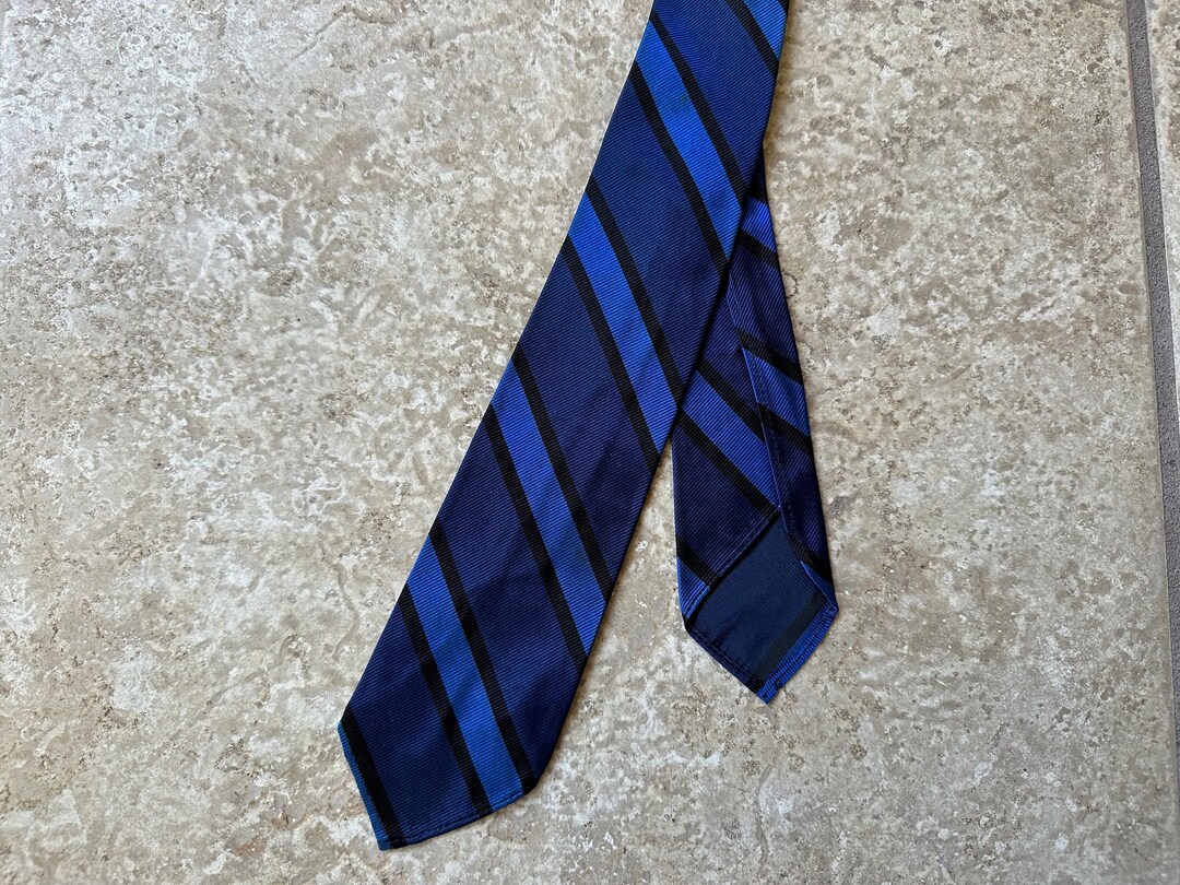 1960s Blue Regimental Striped Silk Repp Tie WENDLEY Ivy - Etsy