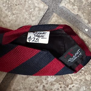 Vintage ROBERT TALBOTT Red & Navy Blue Regimental Striped Silk Repp Tie | Ivy League Trad - Etsy