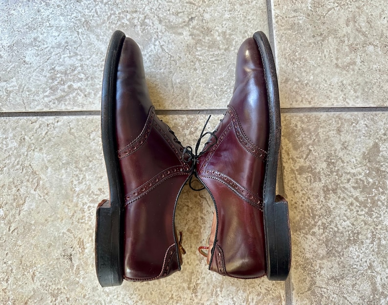 Vintage Oxblood Cordovan Leather Saddle Oxford Shoes | Size 9 B/D ...
