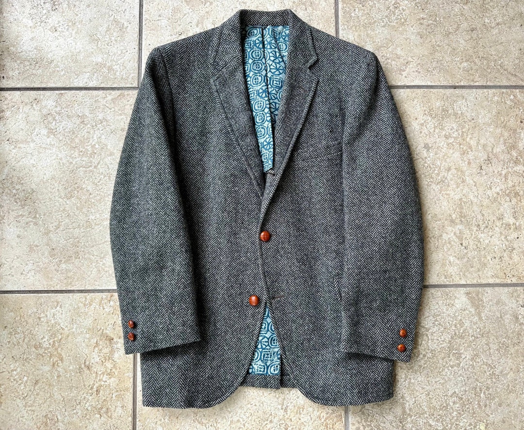 1960s Gray Herringbone Tweed Sack Sport Coat | 38 Regular | MAVEST Ivy ...