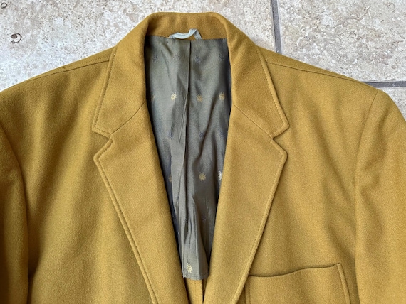 1960s Golden Brown Flannel Wool Sack Blazer | 37 Long… - Gem