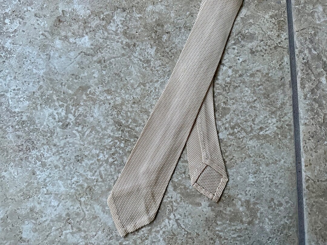 1960s Cream Silk Grenadine Untipped Tie | Ivy League Trad - Etsy