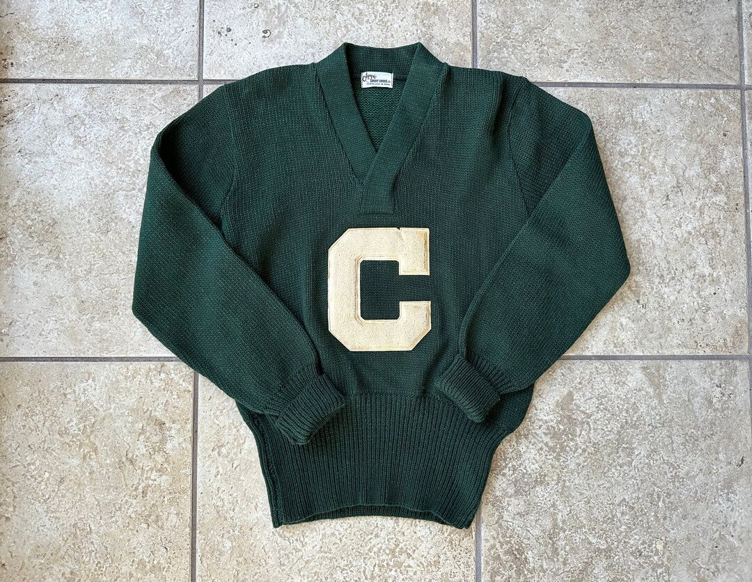 1950s Green Wool V-neck Varsity Sweater Medium Ivy League Trad - Etsy UK