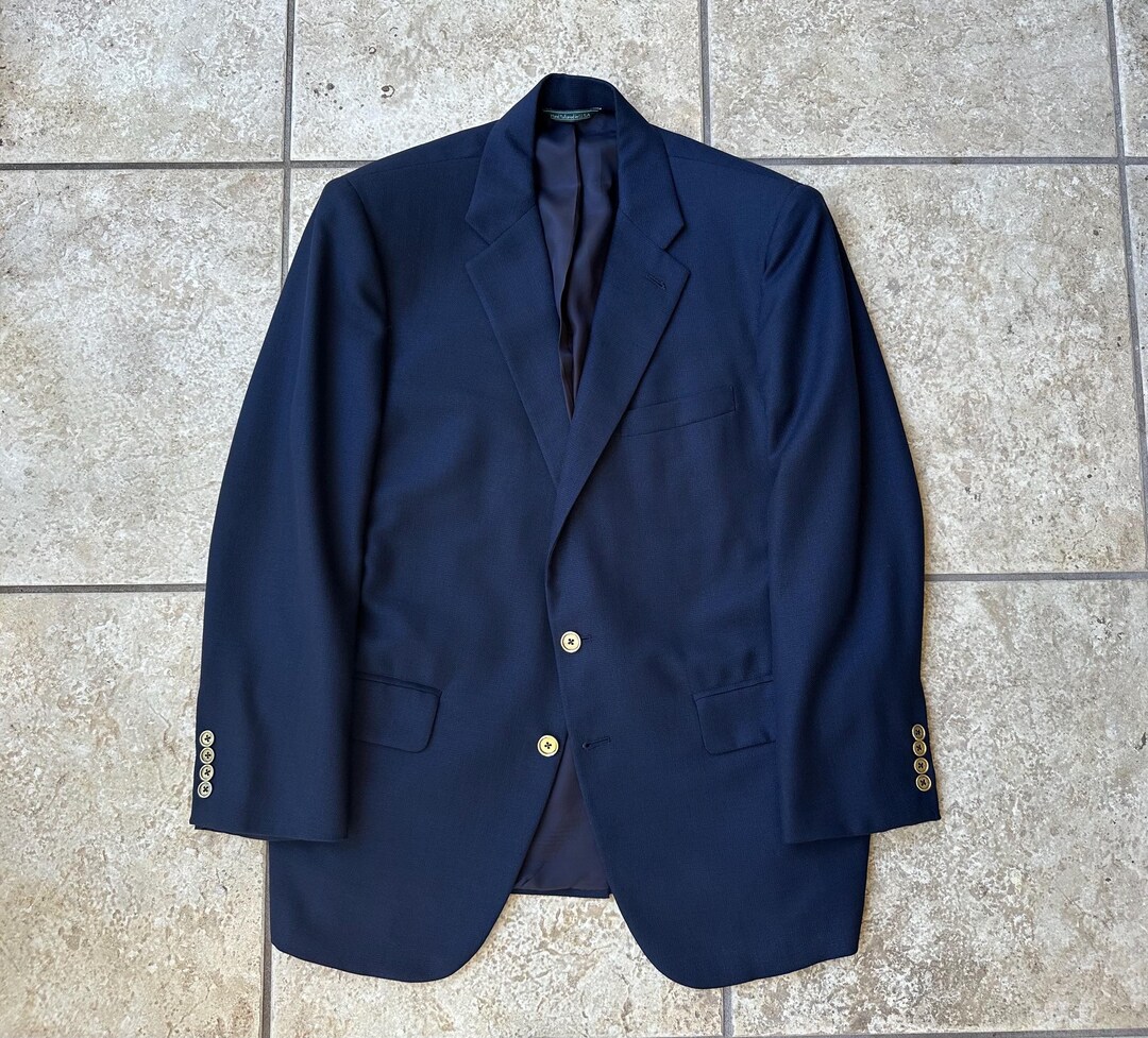 Vintage Navy Blue Fresco Wool Blazer | 40 41 Regular | JOSEPH SCAFIDI 2 ...