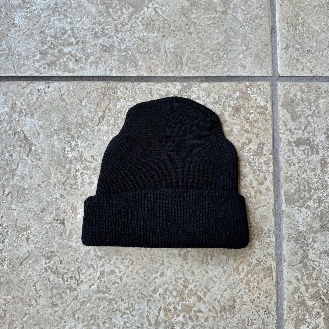Vintage US NAVY Black Wool Knit Watch Cap | United States Military USN ...
