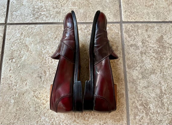 Vintage ALDEN Dark Burgundy Shell Cordovan Full Strap… - Gem
