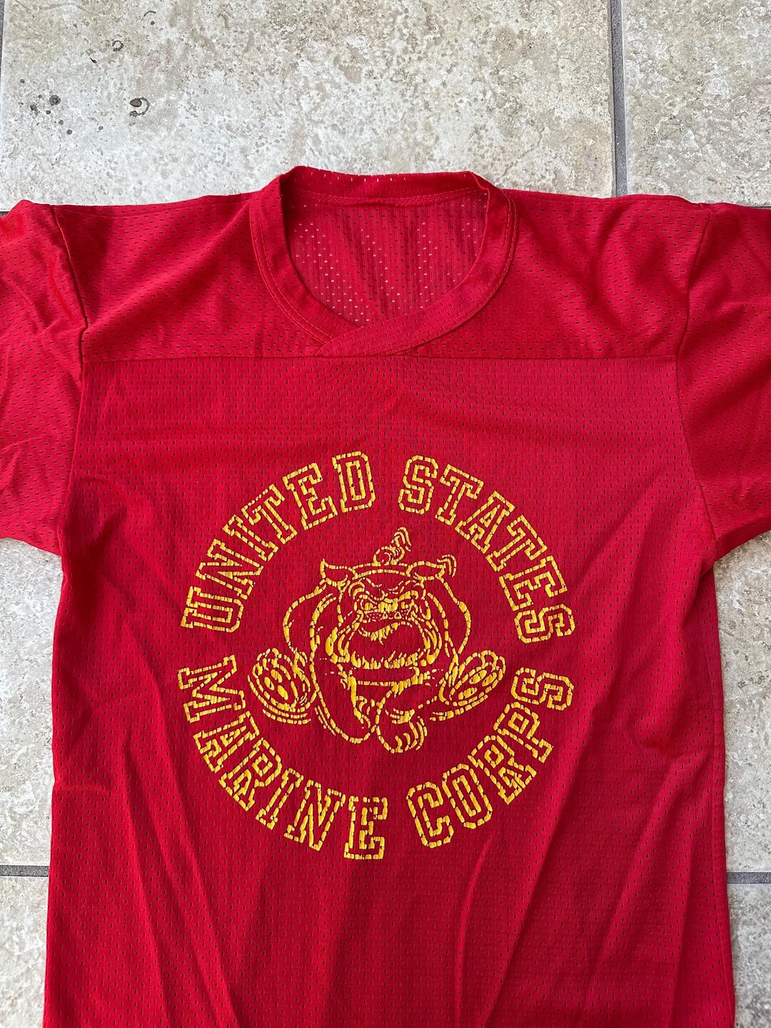 Vintage USMC Red Nylon Mesh T Shirt | Extra Small | United States ...