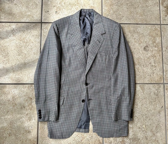 Vintage OXXFORD CLOTHES Gray Gun Club Check Wool Cash… - Gem