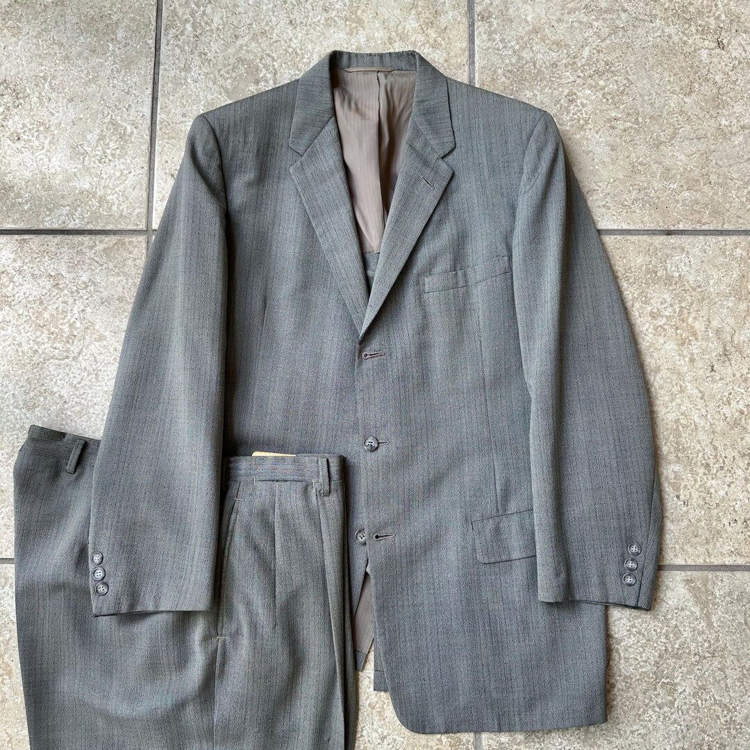 1950s Gray Textured Silk Wool Atomic Suit | 40 Regular | KINGSRIDGE 3 ...