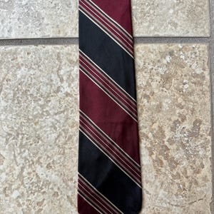 1960s Red & Black Regimental Striped Silk Repp Tie | Untipped Ivy League Trad - Etsy