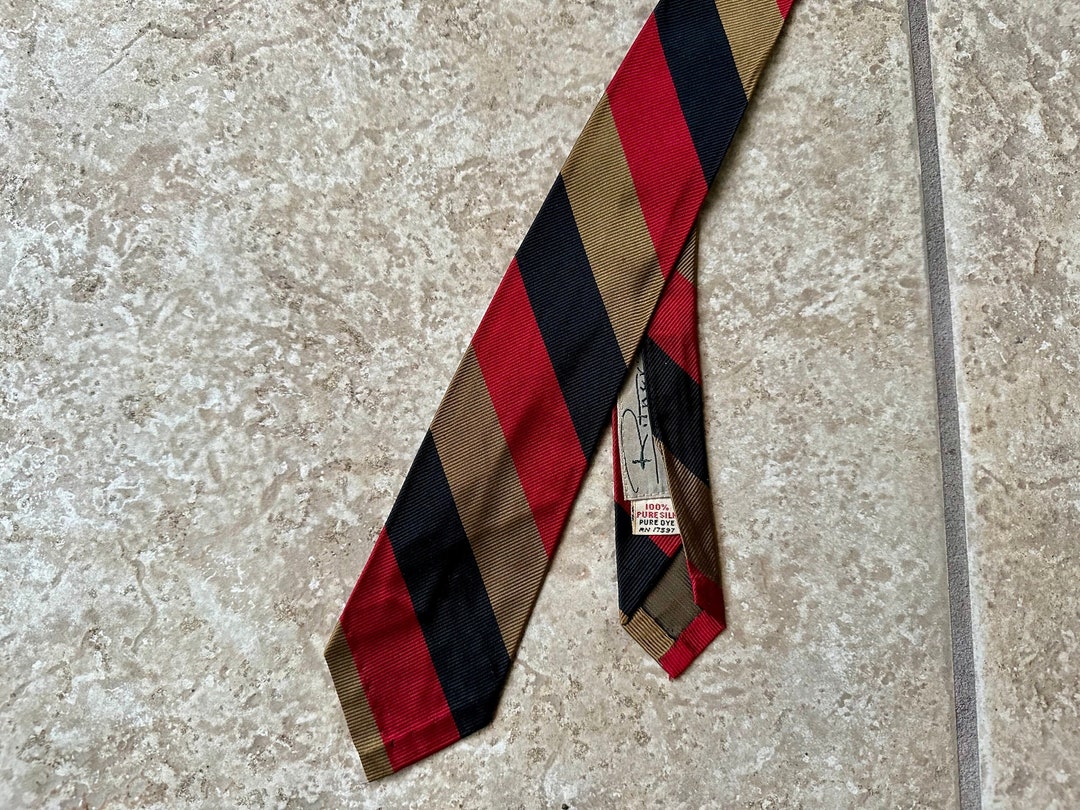 1960s Red & Brown Regimental Striped Silk Repp Tie - Etsy