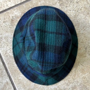 Vintage PENDLETON Black Watch Tartan Plaid Tweed Wool Bucket Hat Small ...