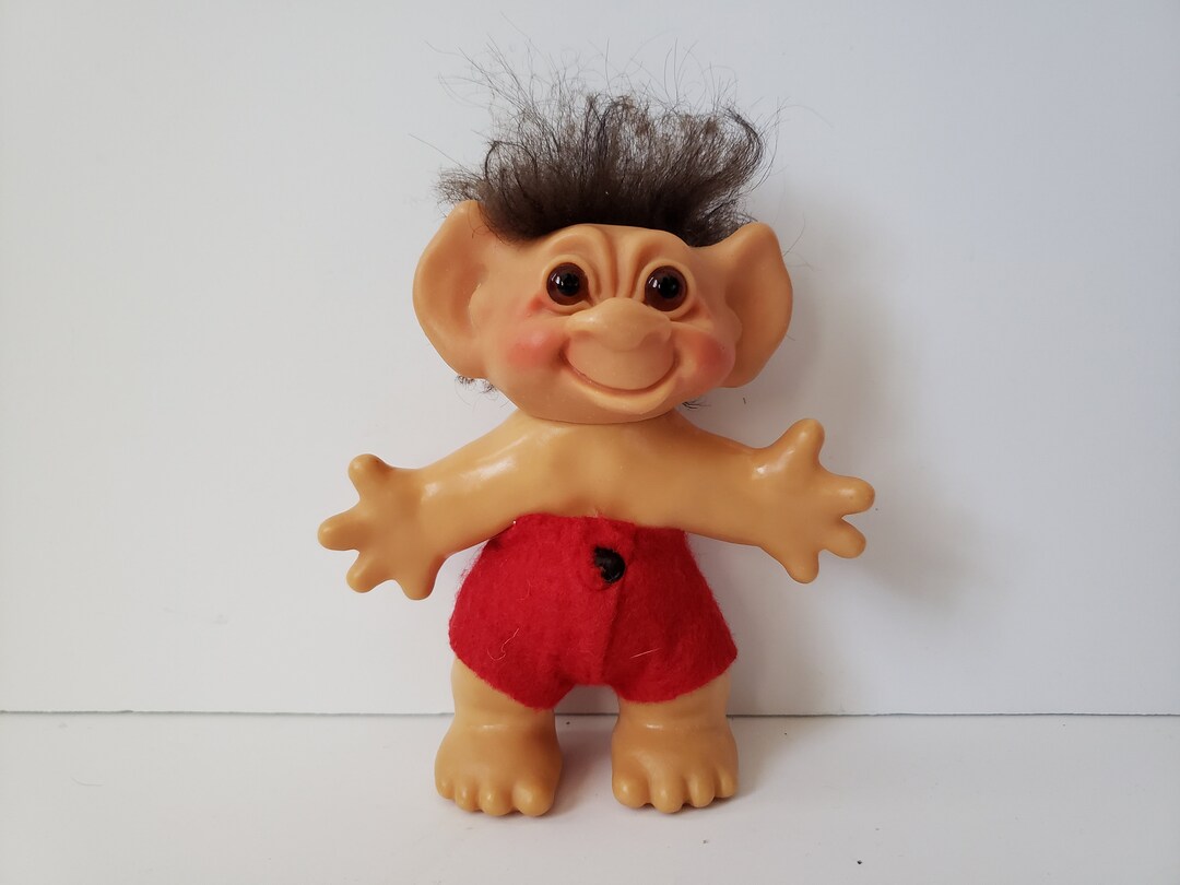 Vintage Dam Troll Doll, Brown Hair, Orange Amber Eyes, Trolls 6 60s ...