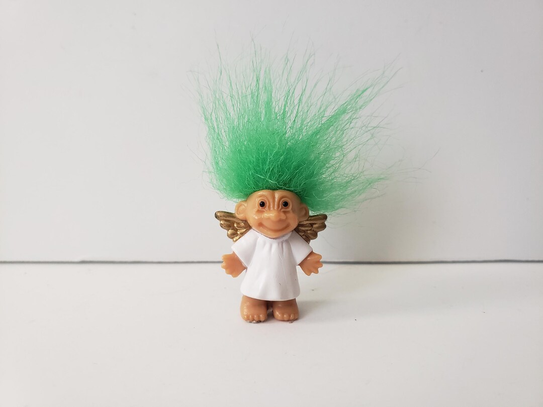 Vintage Russ Troll Doll Christmas Angel, Green Hair Troll, Stocking ...