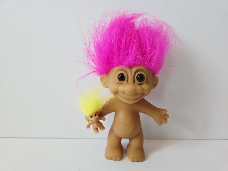 Vintage Russ Troll Dolls, 5" Naked Trolls, Rainbow Hair, Choose Pink ...