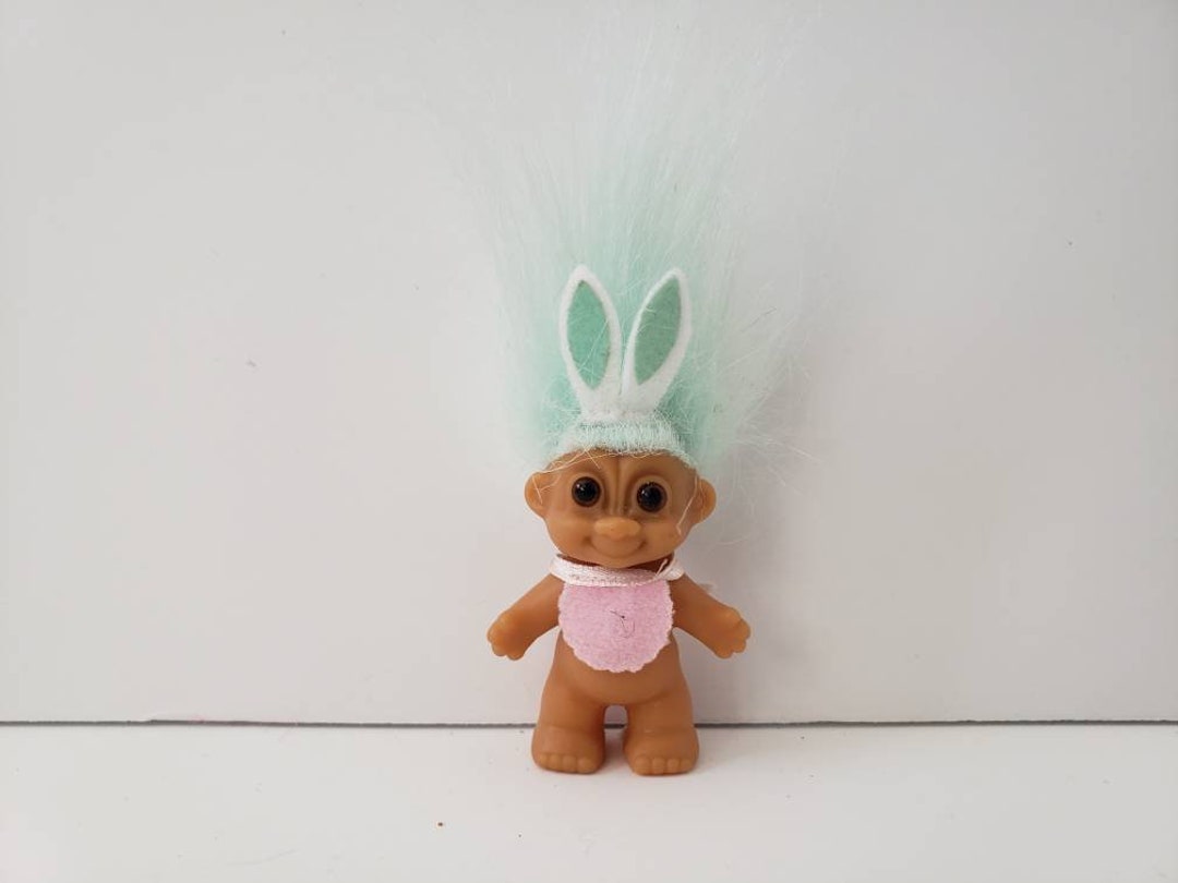 Vintage Russ Troll Doll, Easter Trolls, Baby Easter Bunny Troll, Light ...