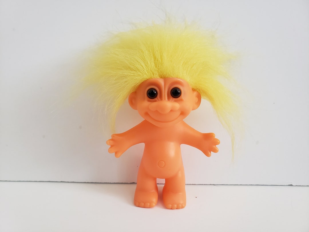Vintage Russ Troll Doll, Glo Trolls, Orange Body, Yellow Hair Trolls 5 ...