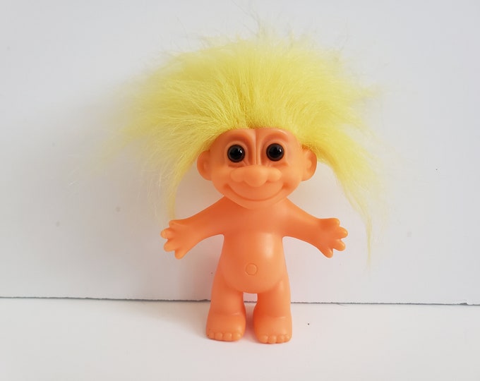 Vintage Russ Troll Doll, Glo Trolls, Orange Body, Yellow Hair Trolls 5 ...