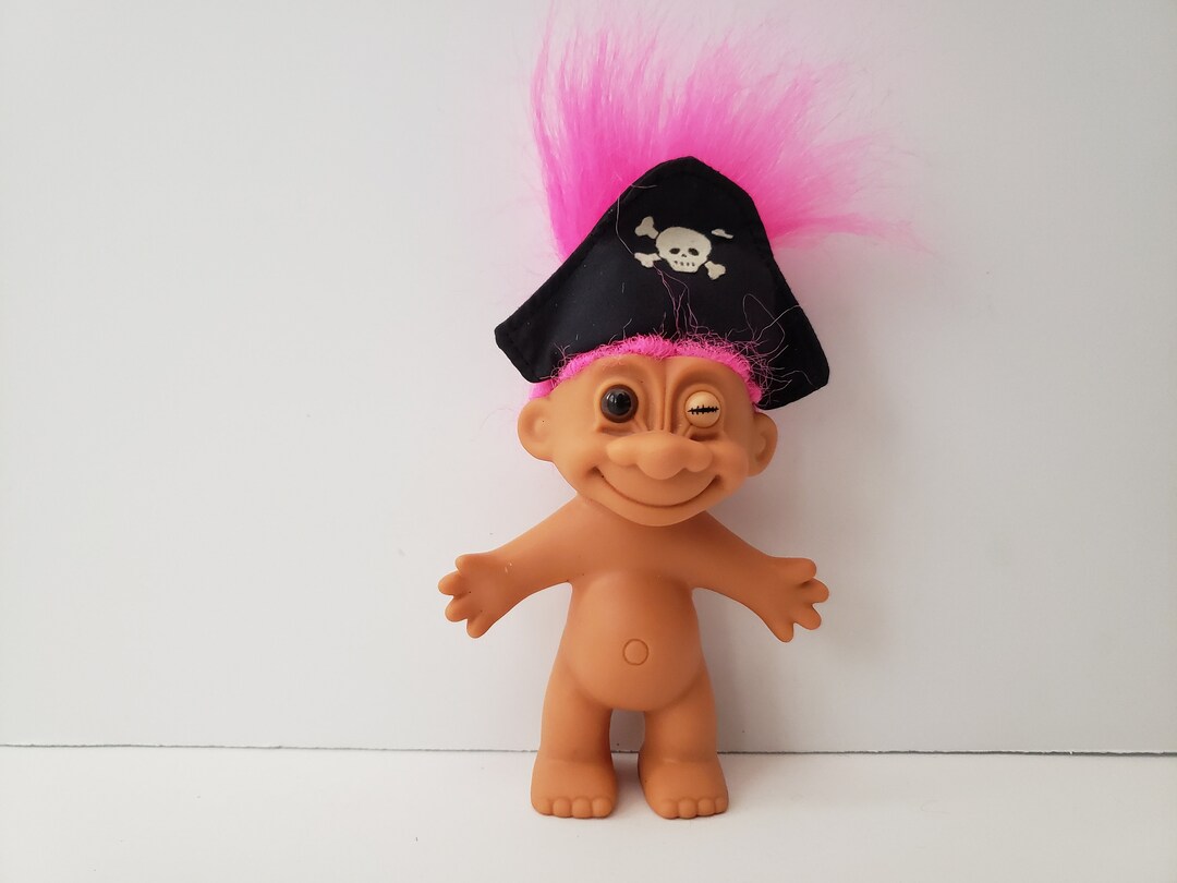 Vintage Russ Troll Doll Pirate, Pink Hair, 5 Trolls - Etsy