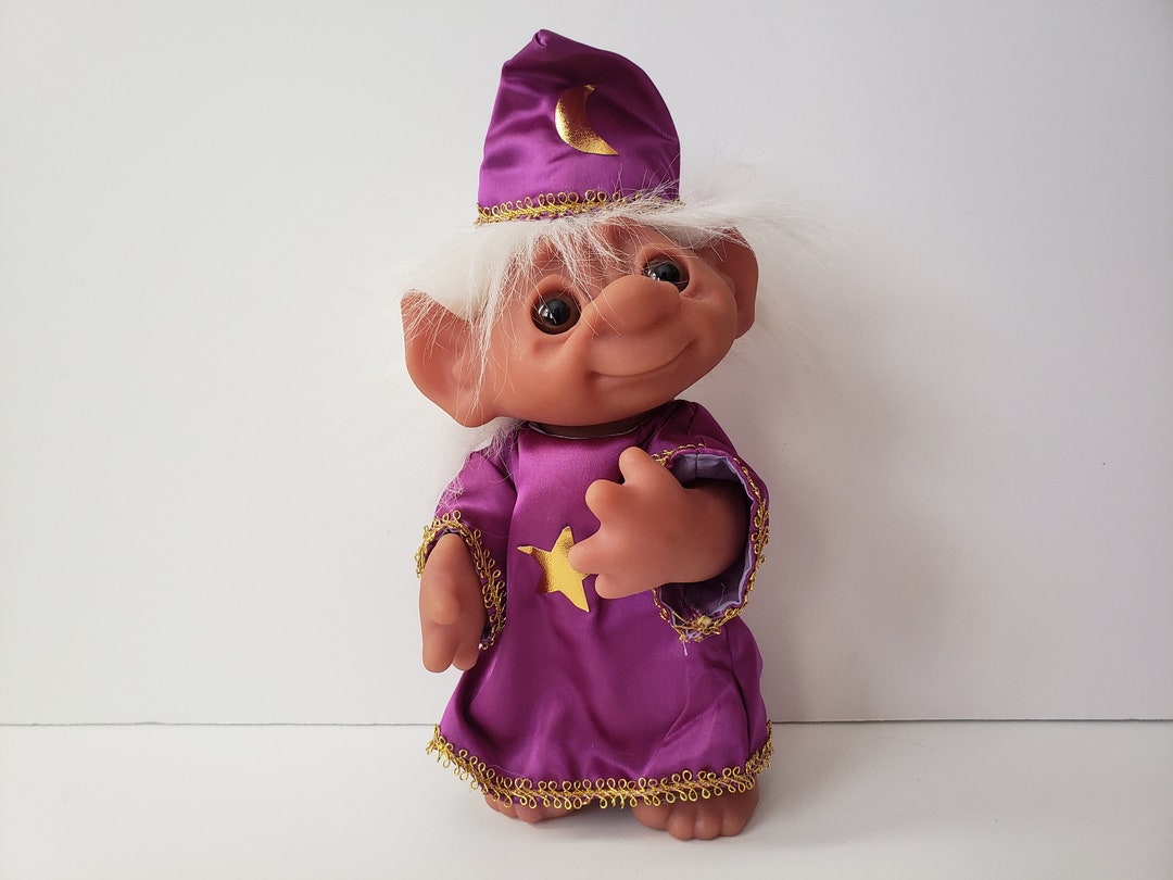 Vintage Dam Troll Doll Wizard, Made in Denmark, White Hair, Large 9 ...