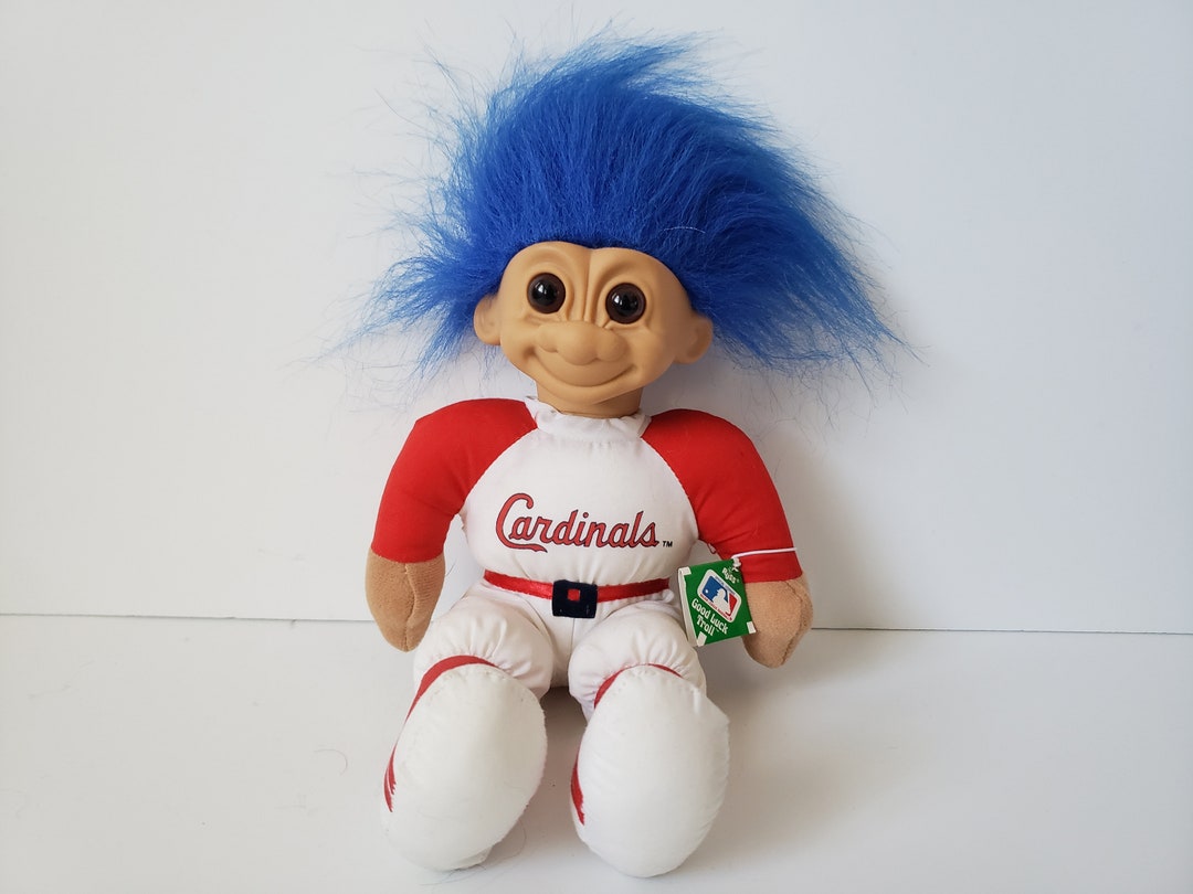 Vintage Russ Troll Doll, St Louis Cardinals, Baseball Troll, Blue Hair ...