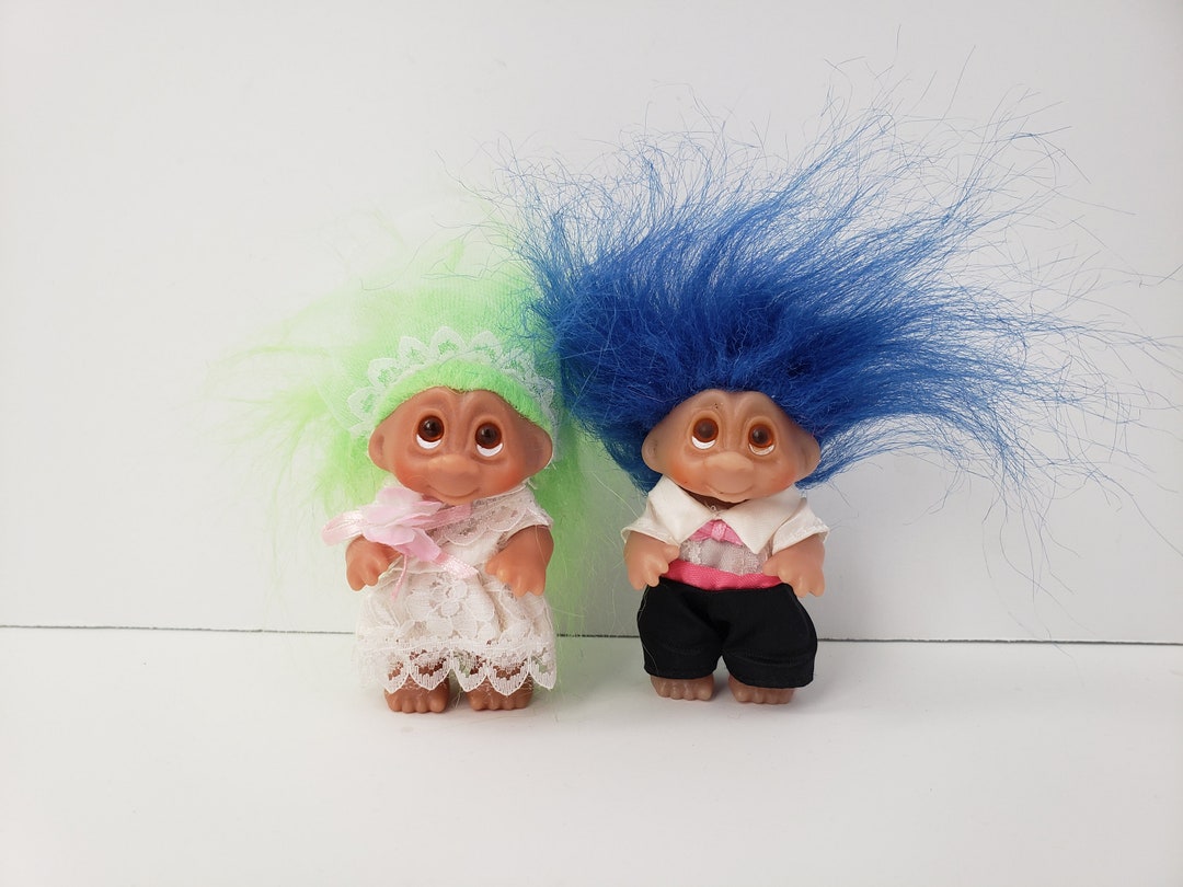 Vintage Dam Troll Doll Bride and Groom Wedding Trolls Cheveux - Etsy France