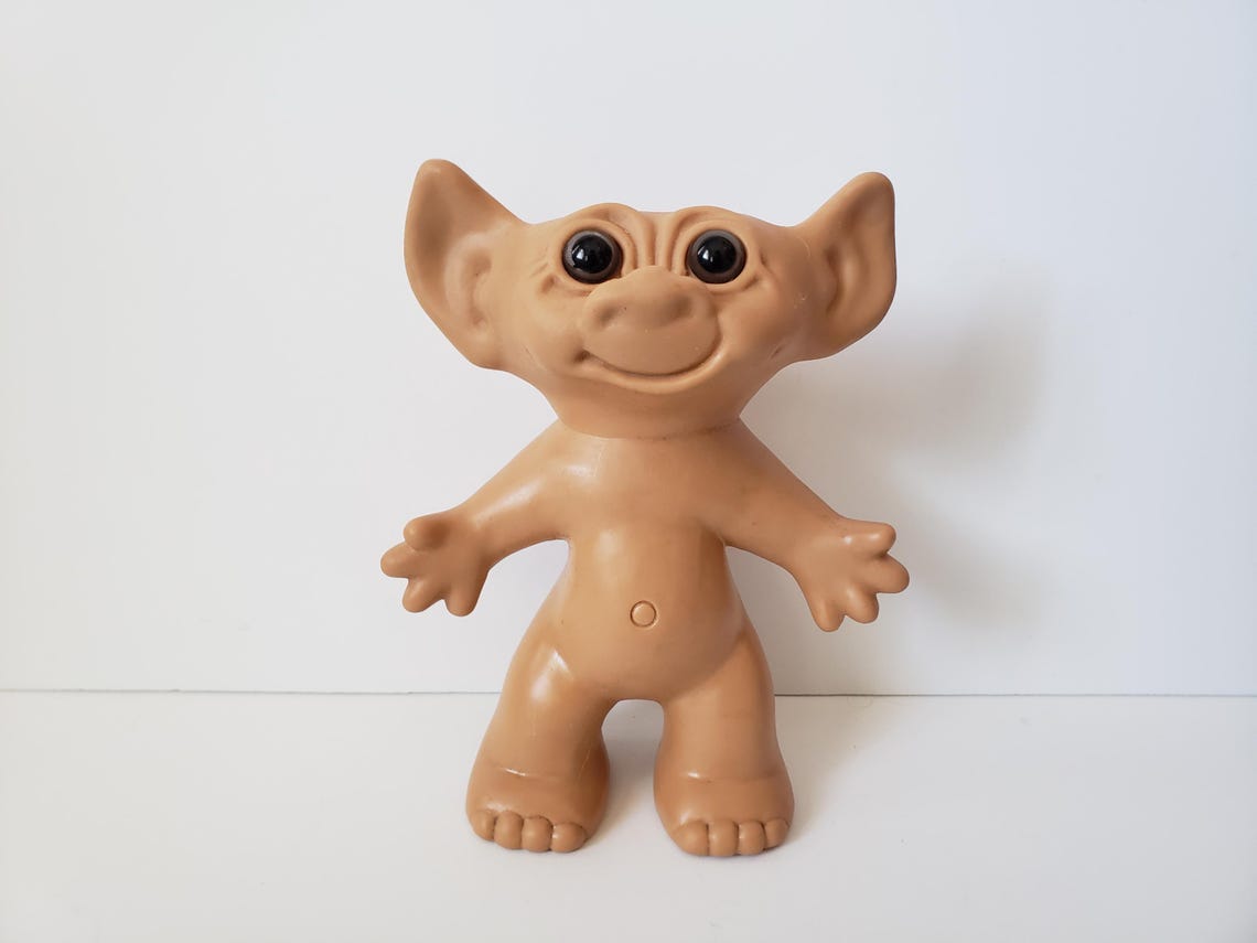 Vintage Wishnik Troll Doll, No Hair, 8" Trolls, Uneeda Troll Dolls ...