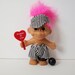 Vintage Ace Novelty Treasure Troll Doll, Orange Hair, Orange Circle ...
